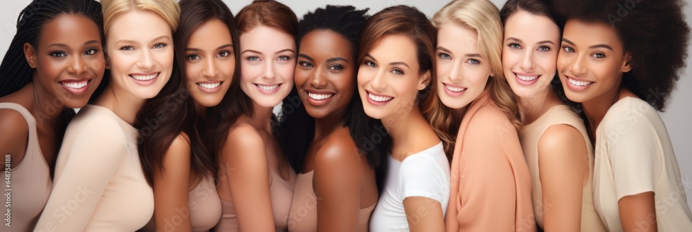 Ethnic diversity and beauty Group of women of various races with ...