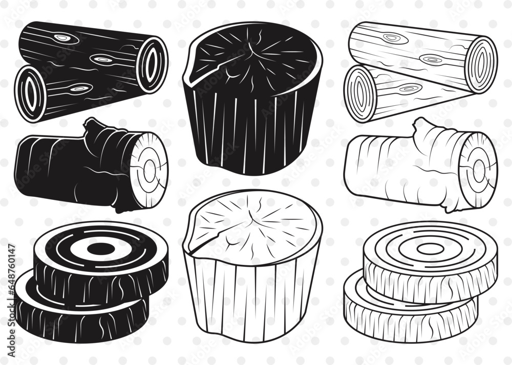 Wood Log Silhouette, Woodcutting svg, Wood Slice Svg, Tree Slice Svg, Lumber Svg, Tree Stump Svg ...