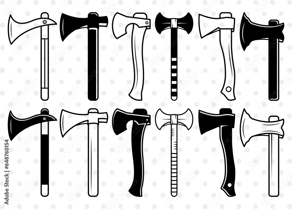 Axe Silhouette, Tactical Axe Svg, Broad Axe Svg, Doudle Bit Axe Svg ...