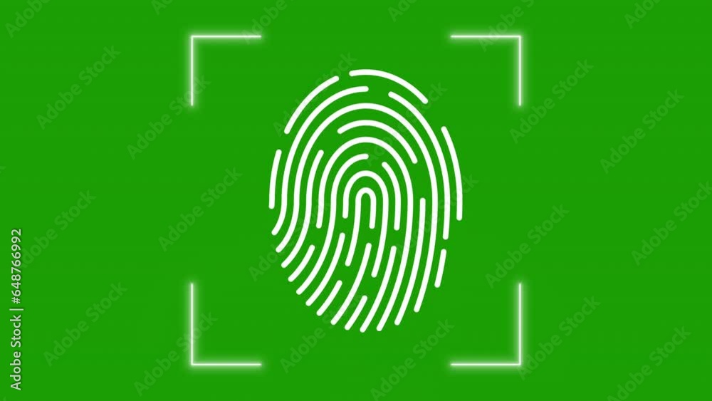 Vidéo Stock Fingerprint Scanner Animation on green background ...