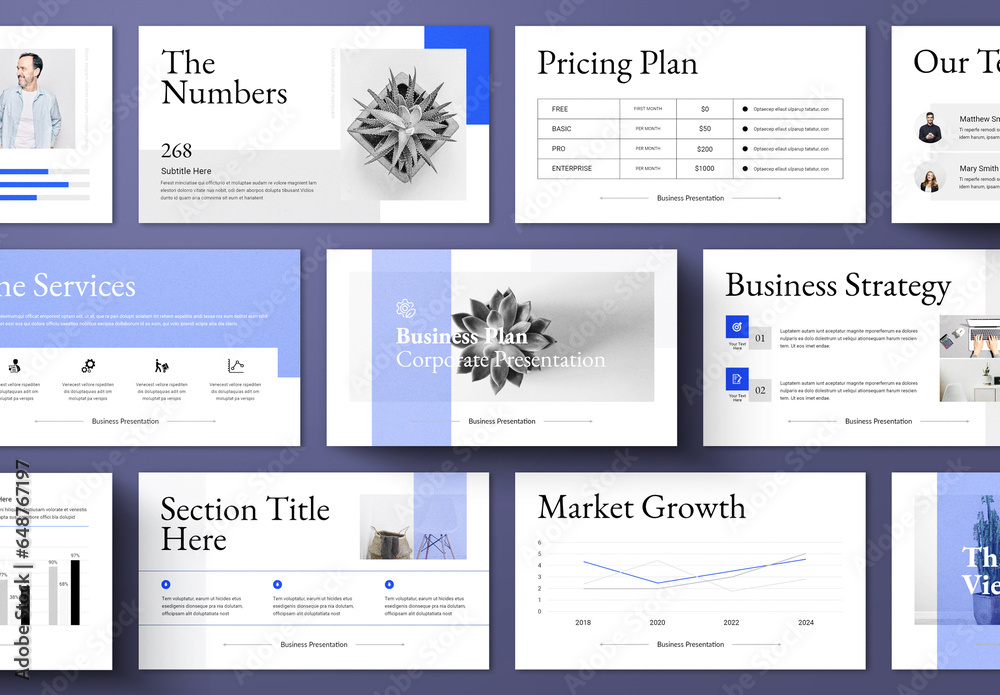 Business Plan Minimal Presentation Layout Stock Template | Adobe Stock