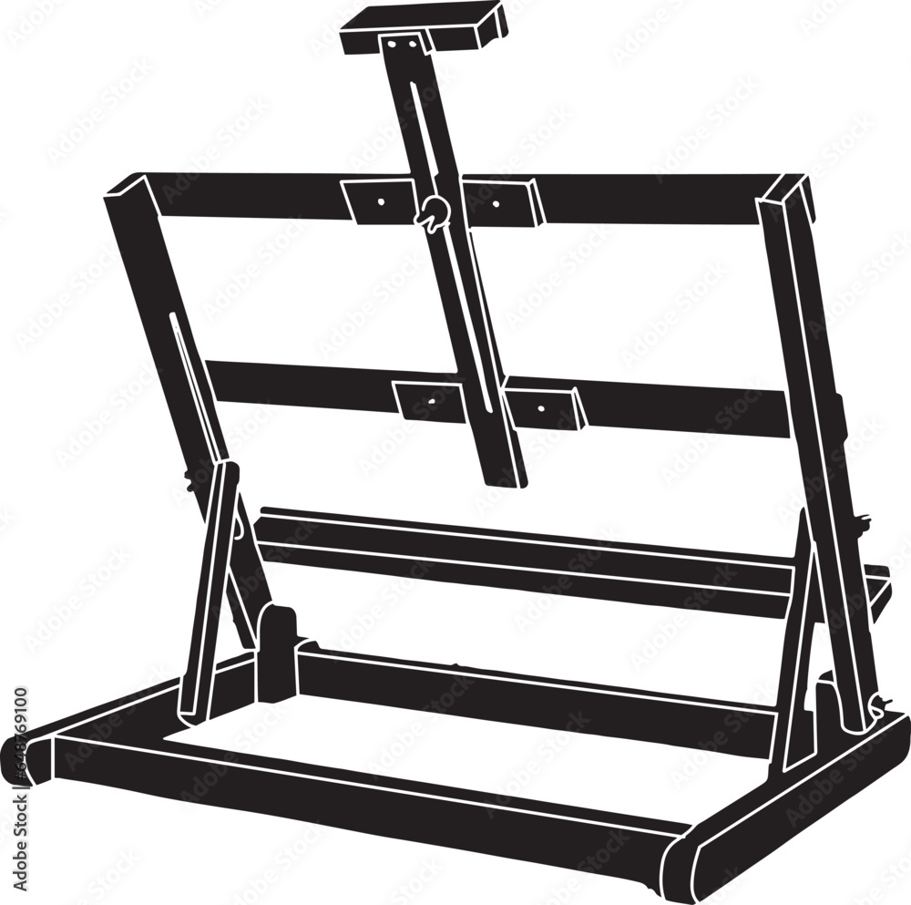 Easel Vector Silhouette - Artistic Framework for Creativity, Black ...