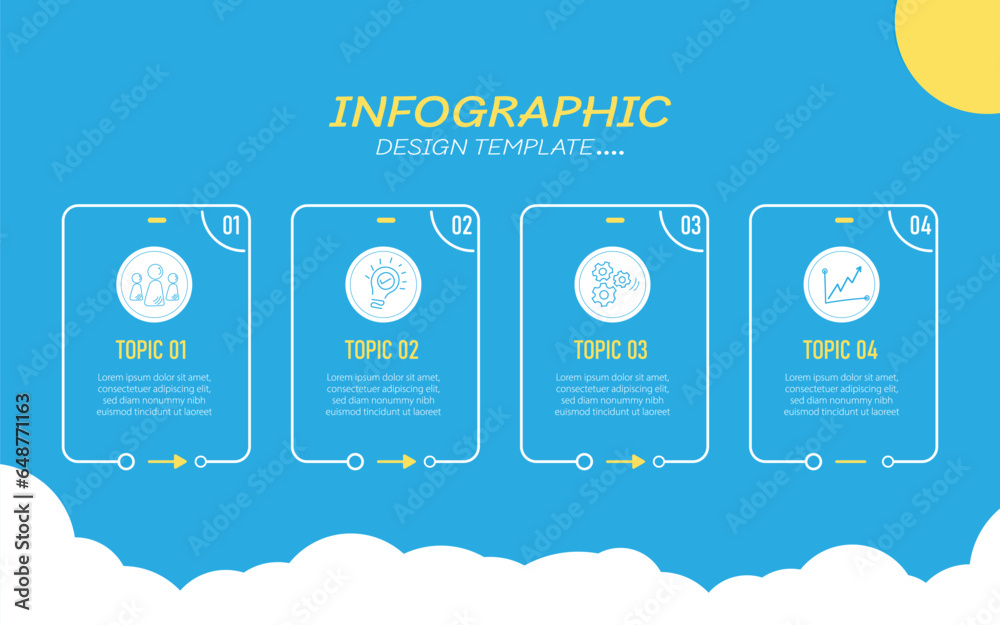 Timeline Creator infographic template. 4 Step timeline journey ...