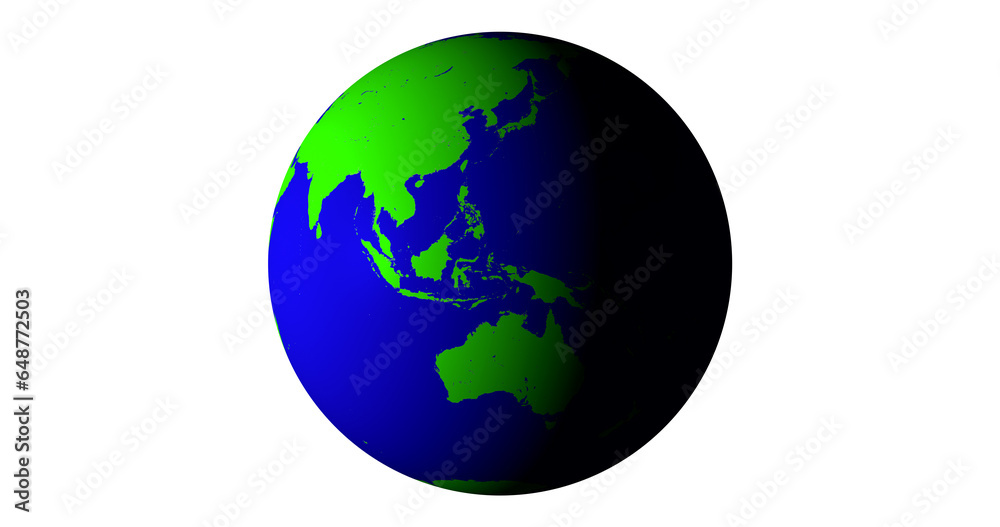 Cartoon earth globe isolate on white background. Fake 3D earth globe 4k ...