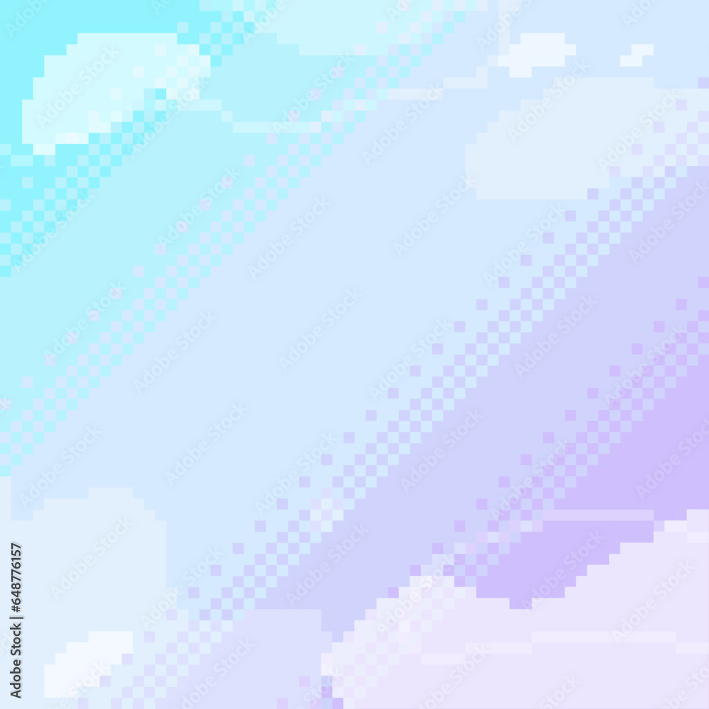 Dreamy Blue and Pink Pixel art Dithered Gradient Background with Solid ...