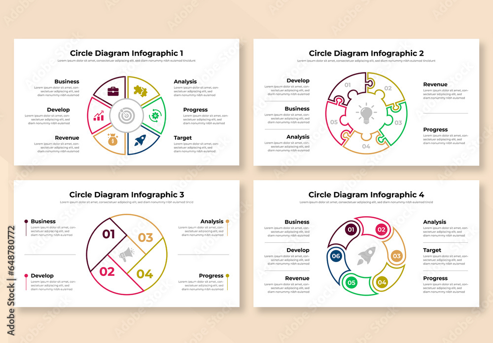 Circle Diagram Infographic Design Stock Template | Adobe Stock