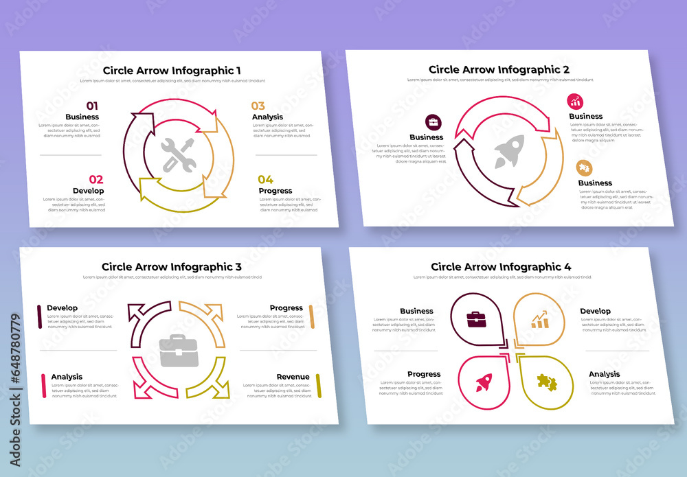 4 Circle Arrow Infographic Design Template Stock Template | Adobe Stock