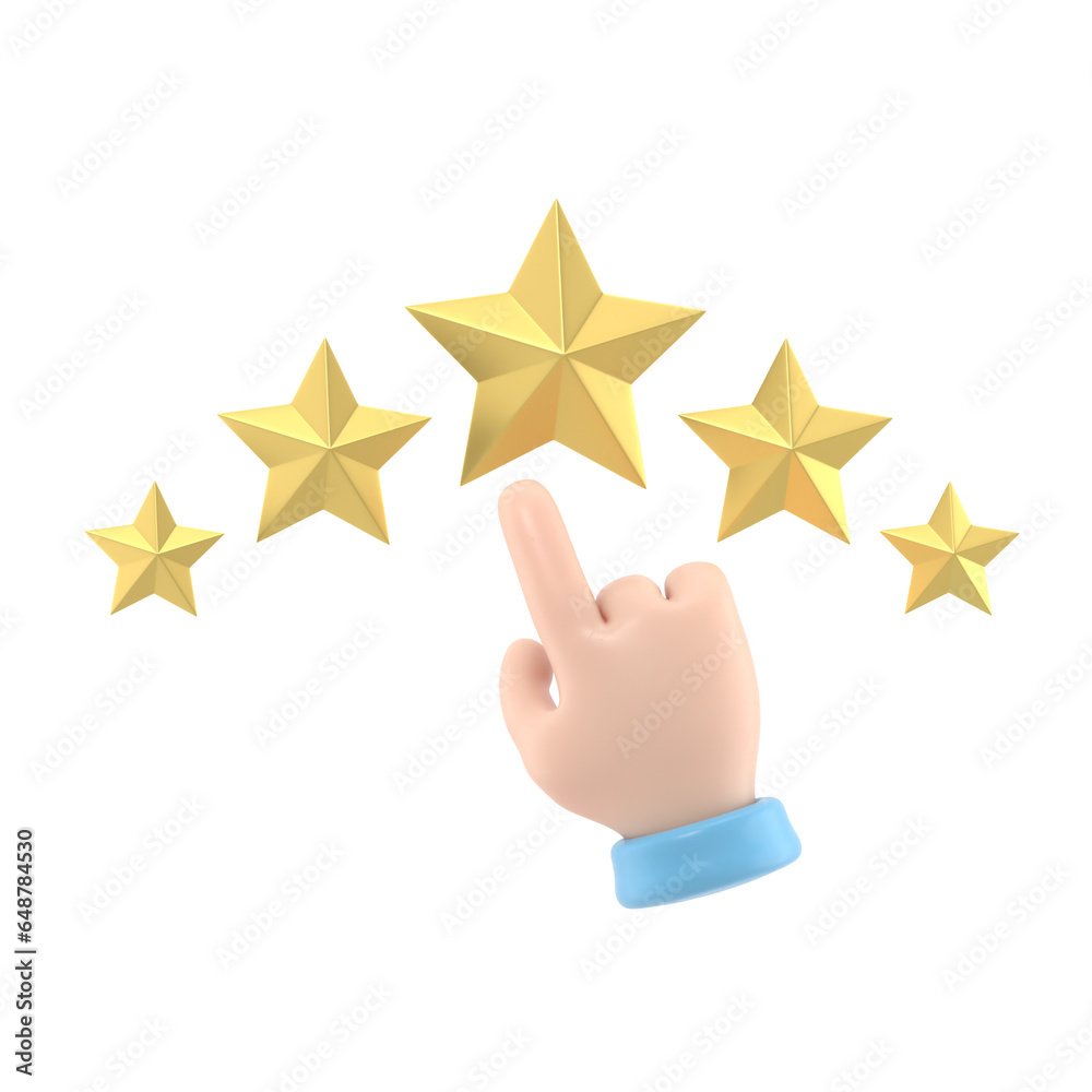 Rating icon. Star 3d illustration flat design. Feedback concept ...
