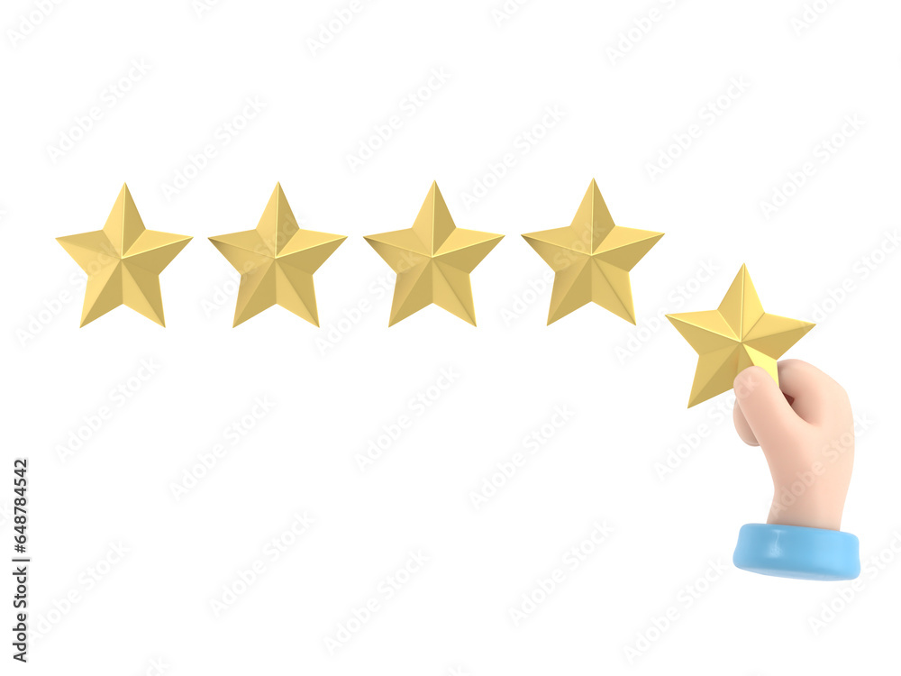 Rating icon. Star 3d illustration flat design. Feedback concept ...