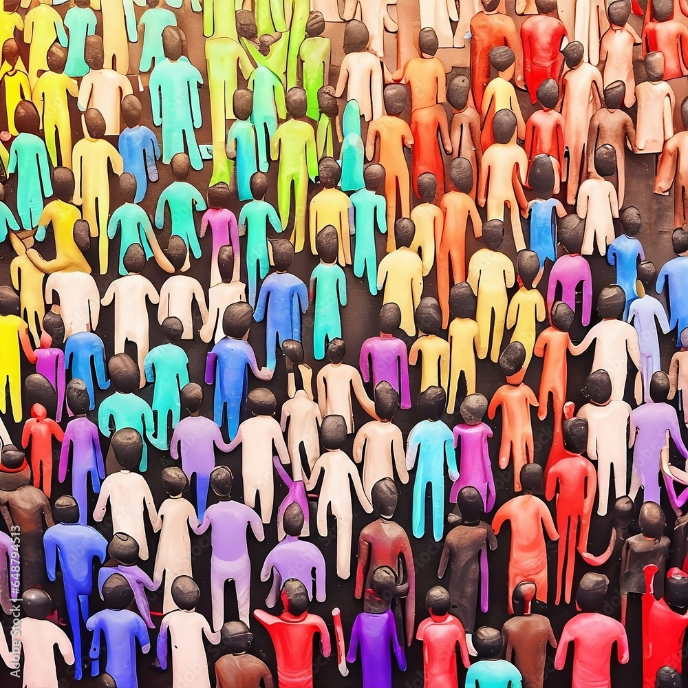 Diversity, equity, inclusion and belonging represented as large group ...