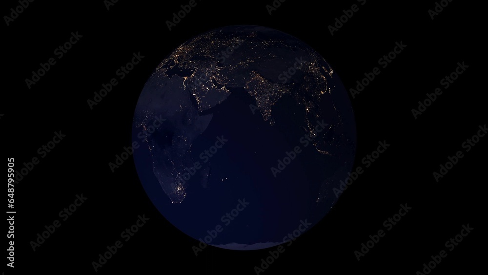 Realistic earth planet surface isolated on black background. EMEA ...