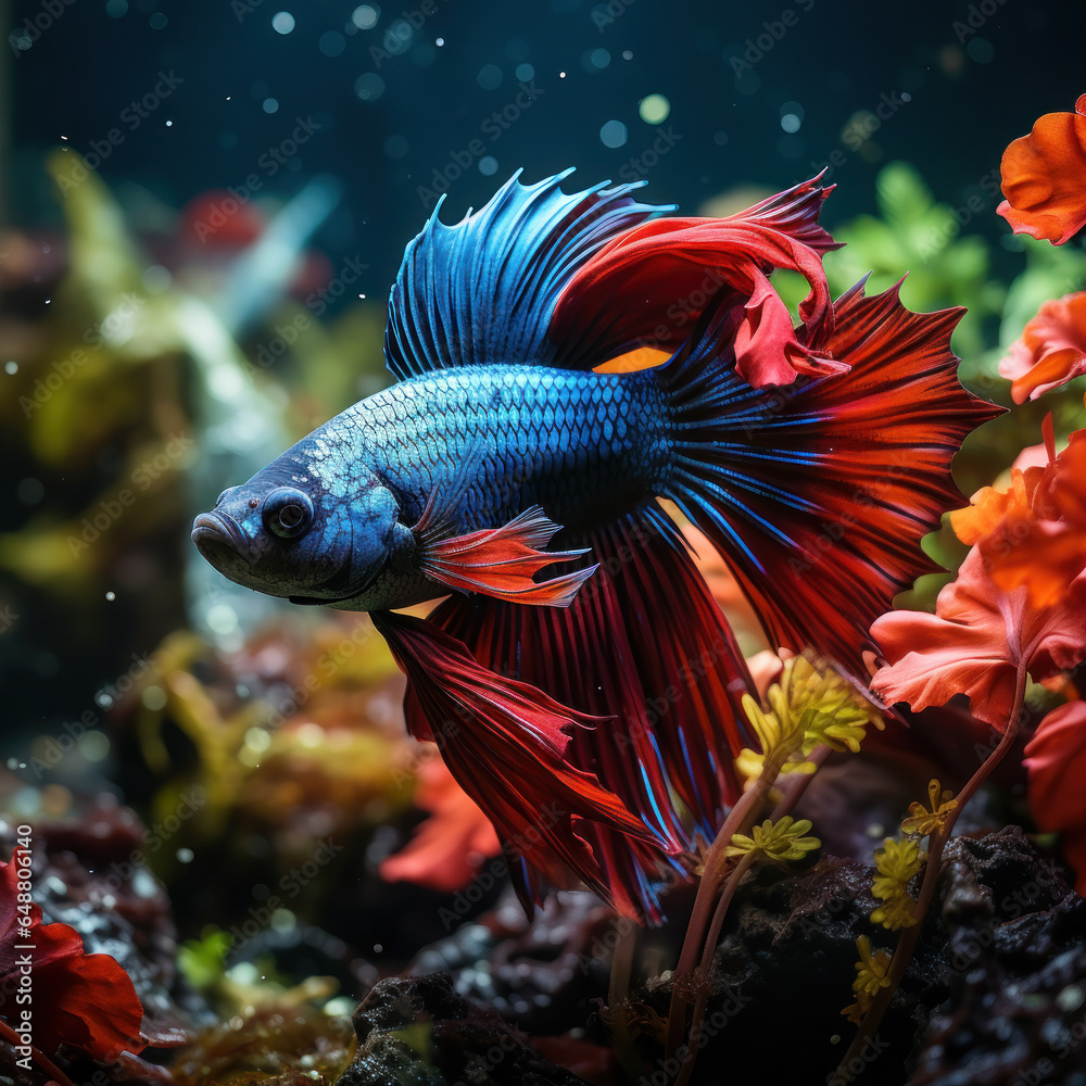 Betta Fish in its Natural Habitat, Wildlife Photography, Generative AI ...