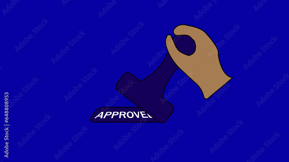 Simple Stamp icon. Use of stamps for office work. officer submits ...