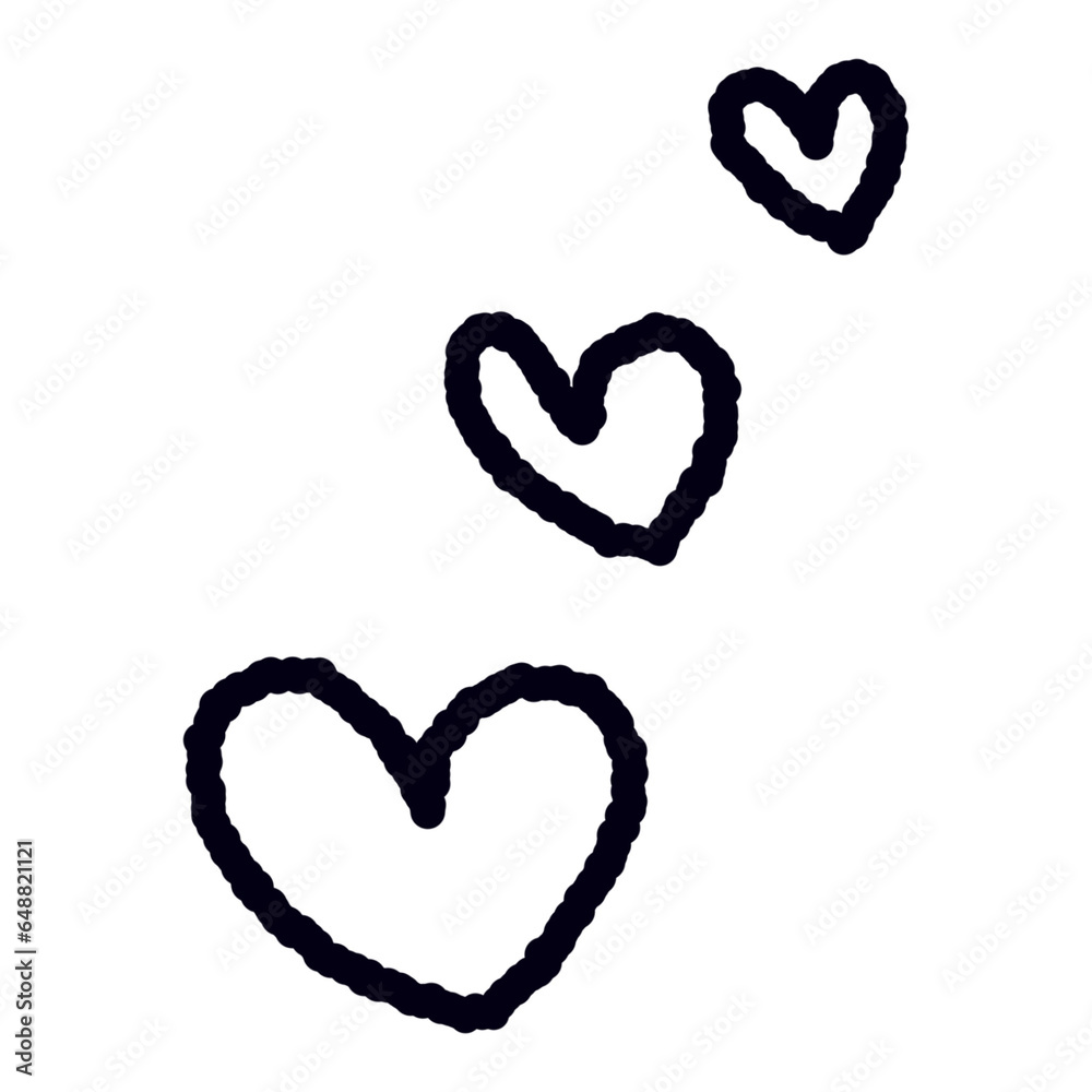 Hearts Doodle Clipart. Hand drawn doodle hearts. Perfect for social ...