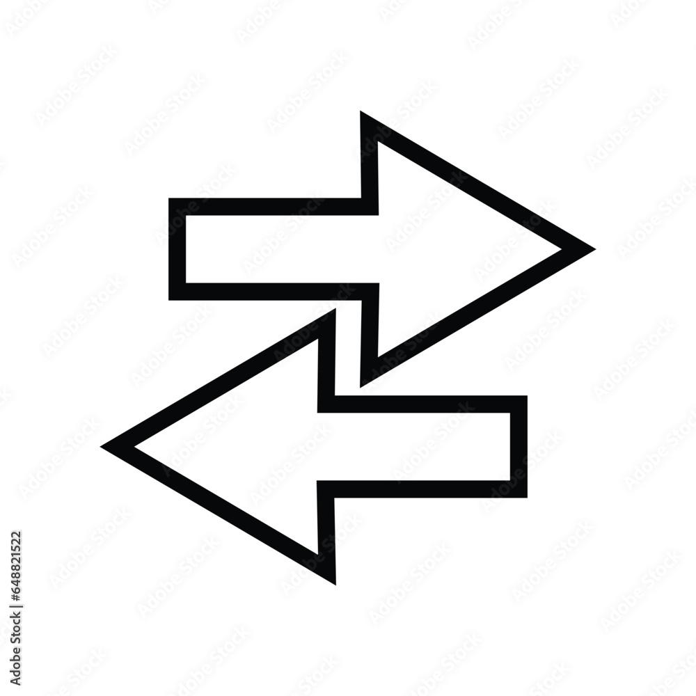 symbol icon of two opposing arrows representing transfer for business office and web Stock ...