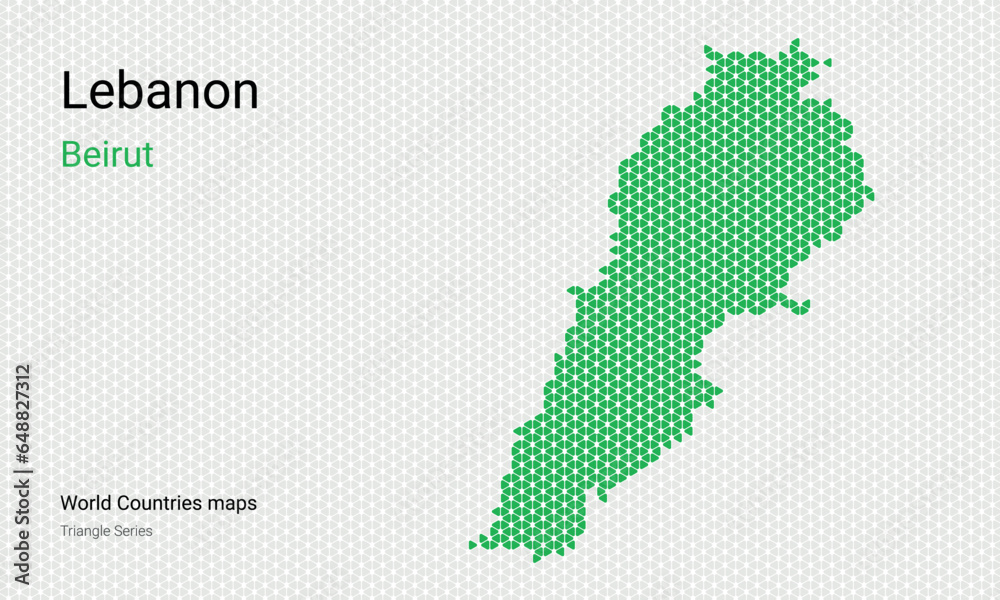 Creative map Republic of Lebanon. Political map. Beirut. World ...