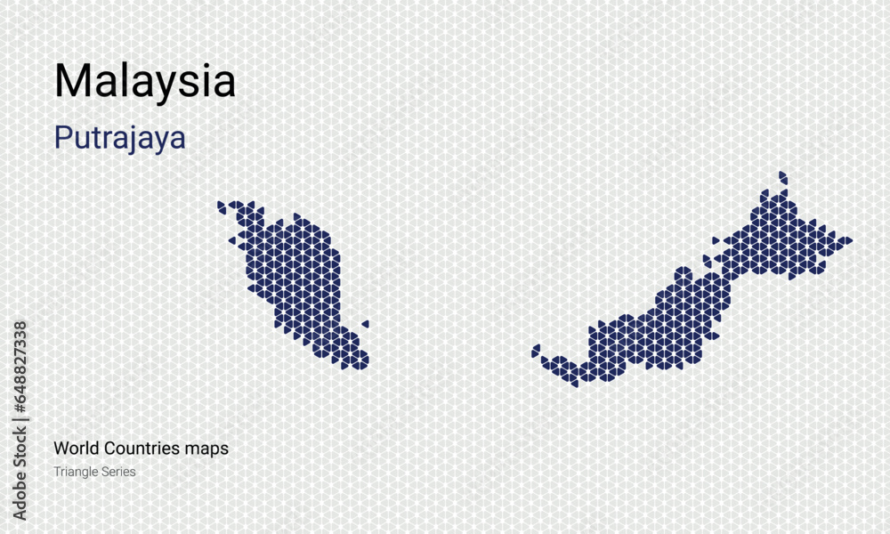 Creative map of Malaysia. Political map. Putrajaya. Capital. World ...