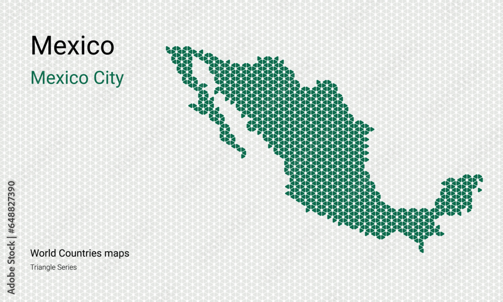 Creative map Republic of Mexico. Political map. Mexico city. World ...