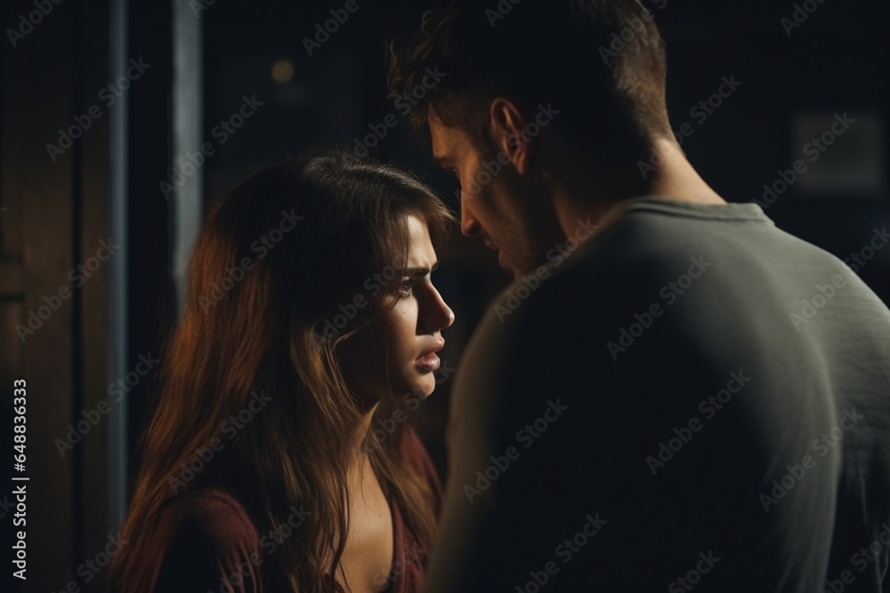 Young Couple Arguing and Fighting, Emotional abuse Scene, Stressed ...