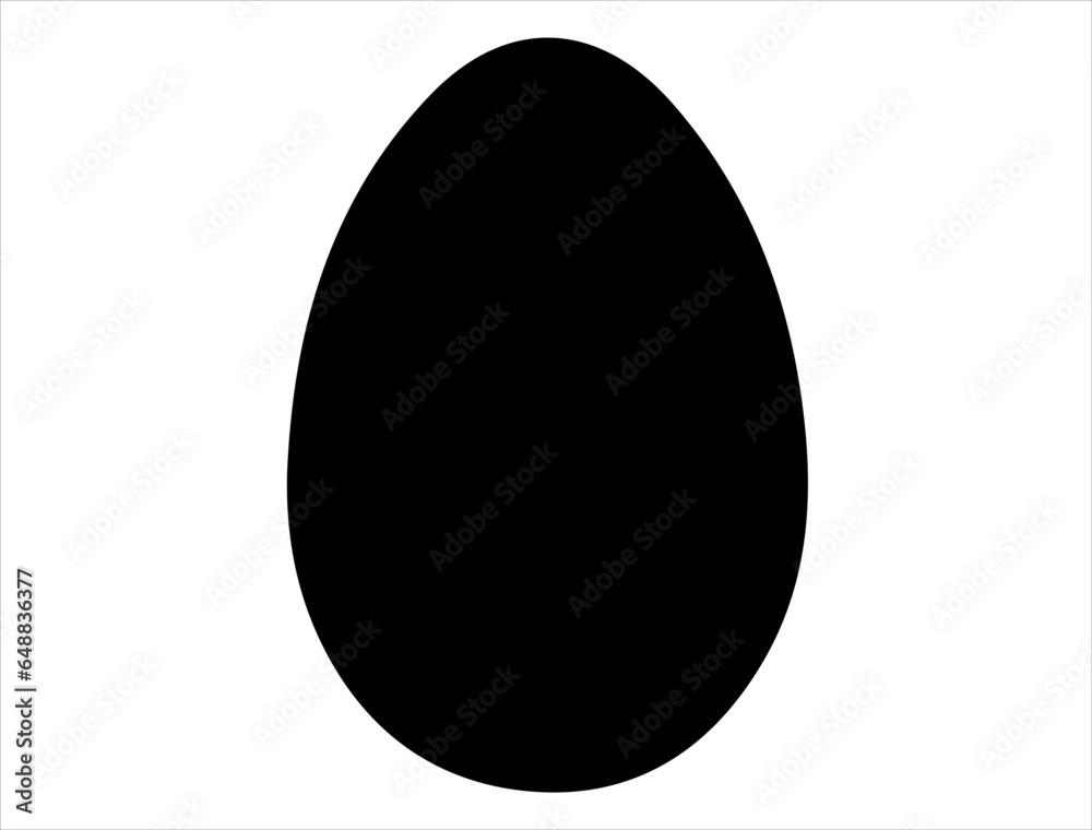 Egg shape silhouette vector art white background Stock Vector | Adobe Stock