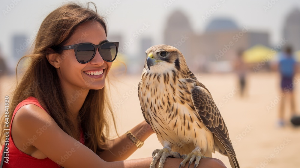 More prominent spotted falcon Clanga clanga with a youthful female ...