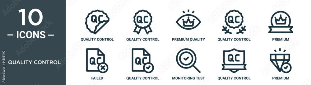 quality control outline icon set includes thin line quality control ...
