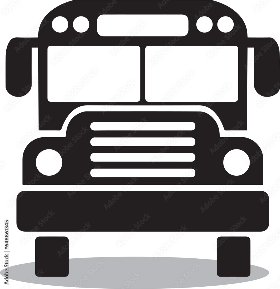 School bus Silhouette, cute School bus Vector Silhouette, Cute School ...