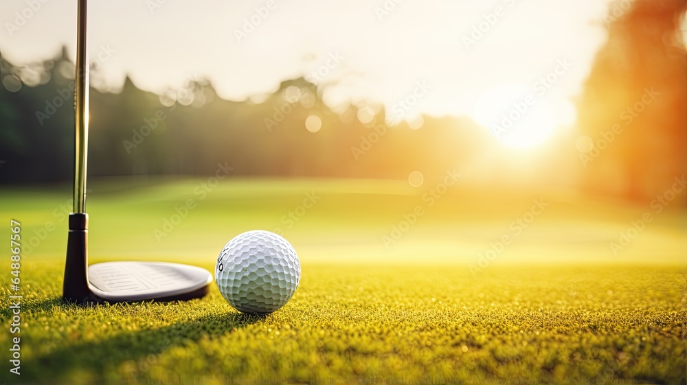 Asia, a golf club and ball on the grass, a close up of a golf ball and ...