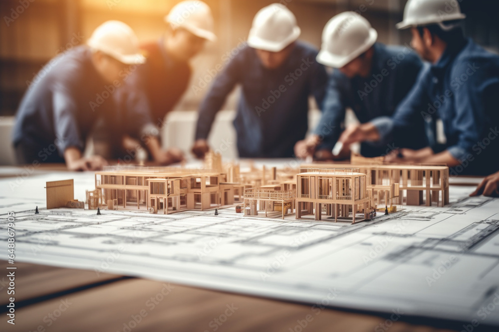 Construction, building maintenance and management team collaboration on ...