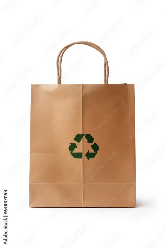 Eco friendly paper bag mock up template isolated on white background ...