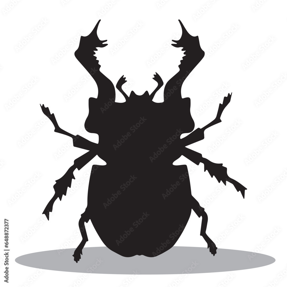 Vetor de Stag beetle Silhouette, cute Stag beetle Vector Silhouette ...