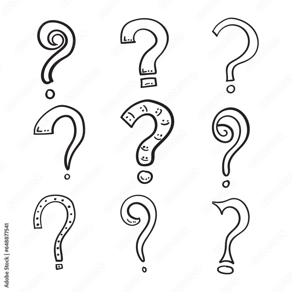 hand drawn question mark, doodle questions marks, question mark vector ...