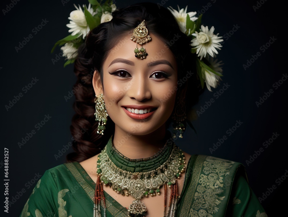 Manipuri Bride in Green Attire and Tribal Jewelry Captures Cultural ...