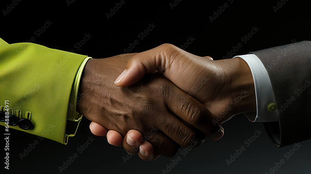 Harmony in Diversity: A firm handshake between men of different races ...