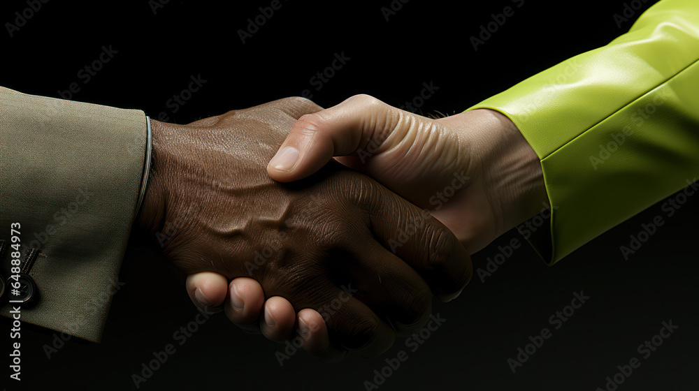 Harmony in Diversity: A firm handshake between men of different races ...