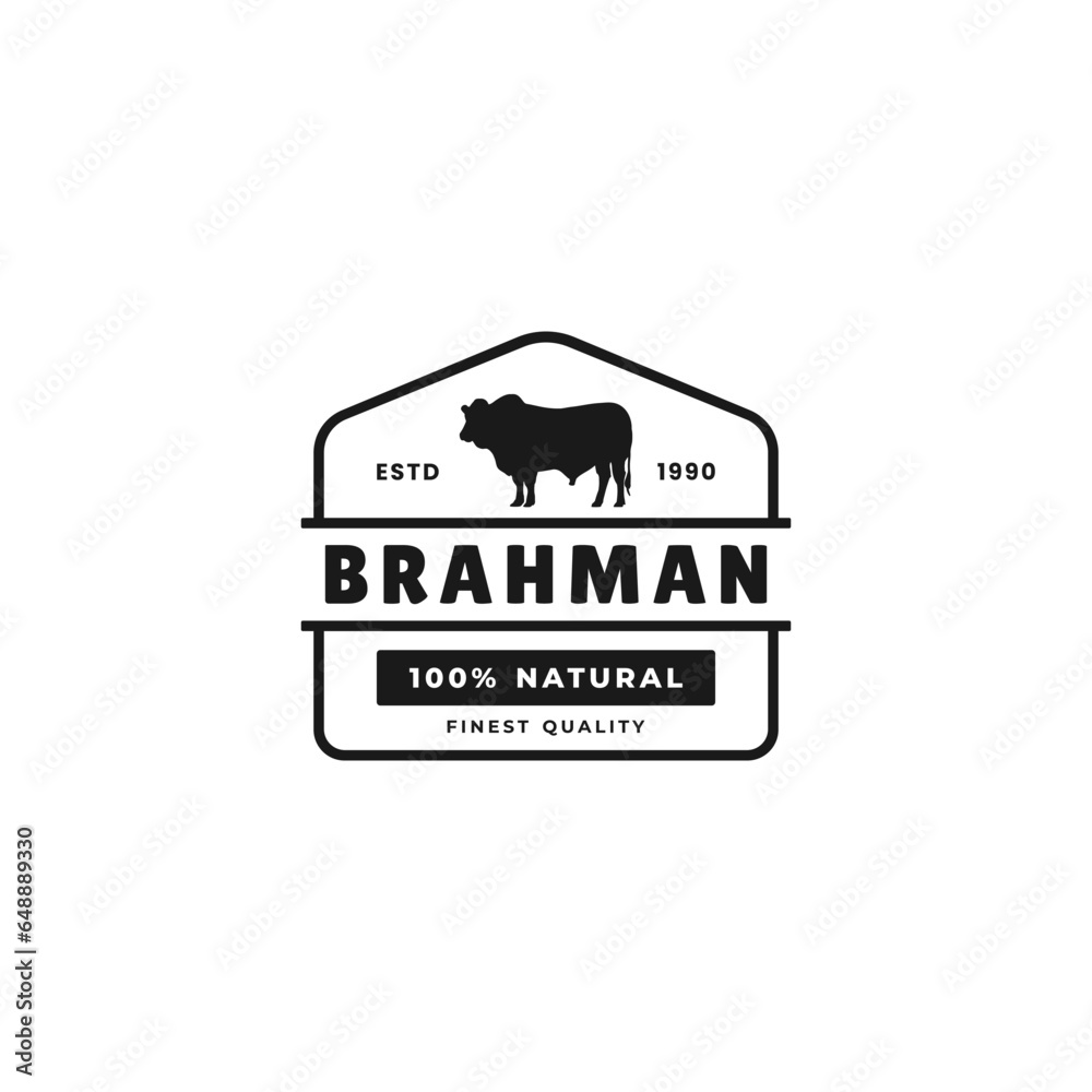 Vetor de Brahman Logo or Brahman Cattle Label Vector Isolated. Best ...