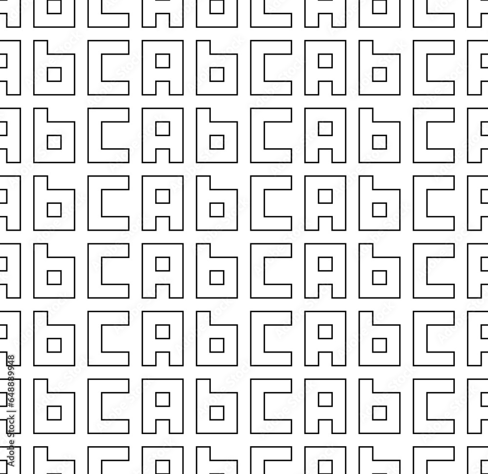 Seamless surface pattern design with english letters. ABC word ...