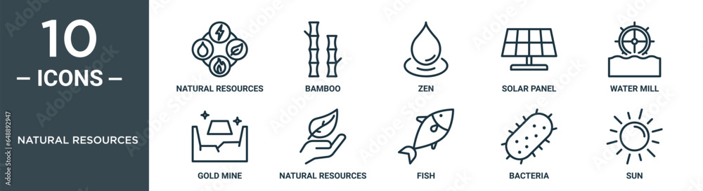 natural resources outline icon set includes thin line natural resources ...