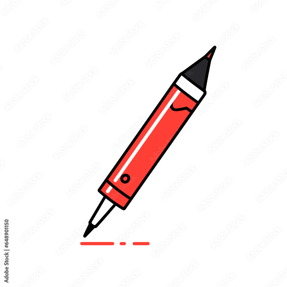 Editor vector icon in minimalistic, black and red line work, japan web ...