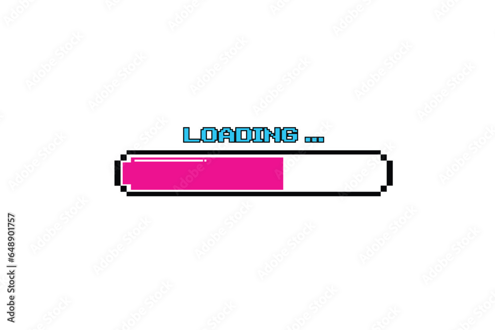 Pixel art 8-bit loading bar concept. on white background. Stock Vector | Adobe Stock