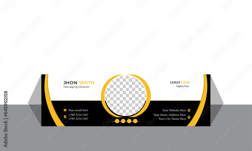 Email Signature, Corporate Email Signature Vector Template, Business ...