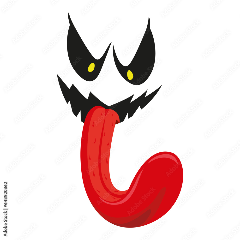 Halloween scary ghost sticking out tongue for sticker water bottles ...