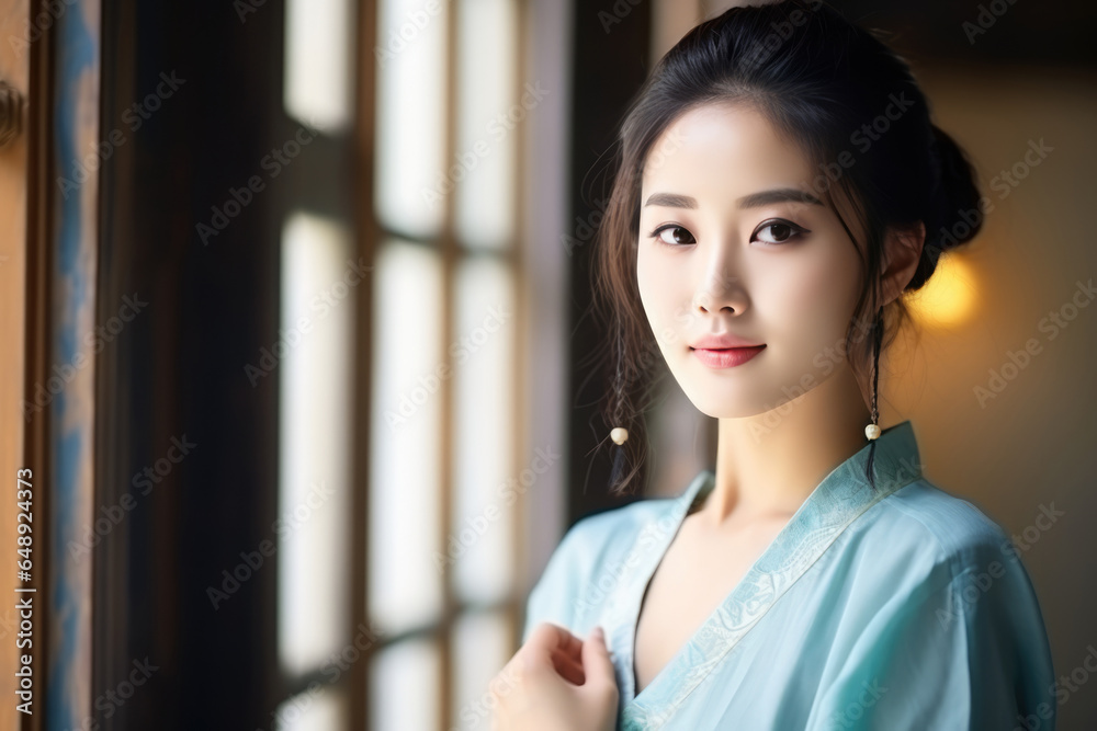 Beautiful Young Asian Woman Historian. Сoncept Young Asian Women ...