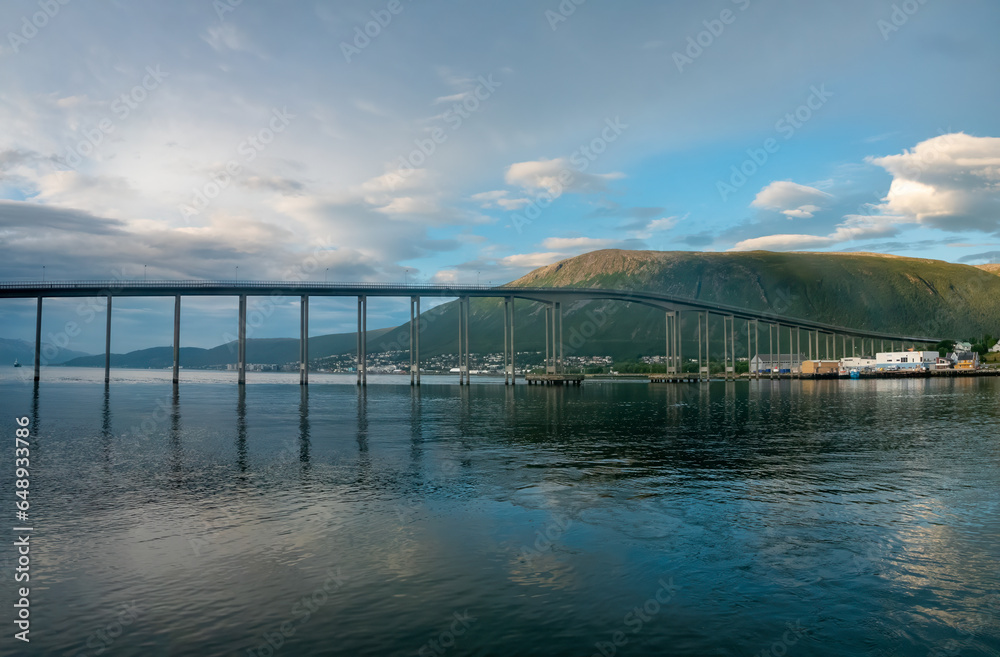 Tromsø city bridge, crossing the Tromsøysundet strait between ...