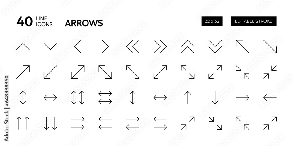 Arrow icon collection. Interface arrows, direction, navigation ...