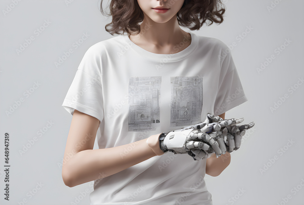 AI robot raises its hand to volunteer to do a job for you. Artificial ...