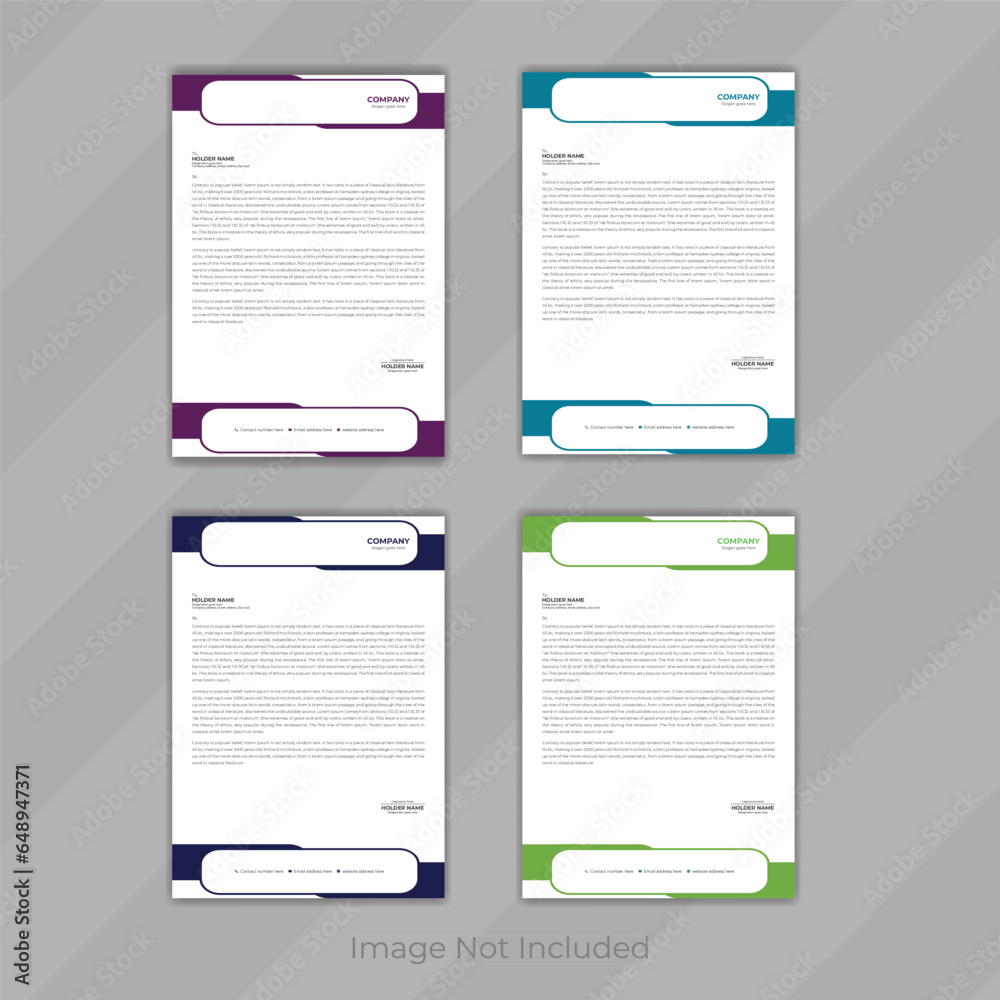 Easy to customize illustrator file for letterhead design template ...
