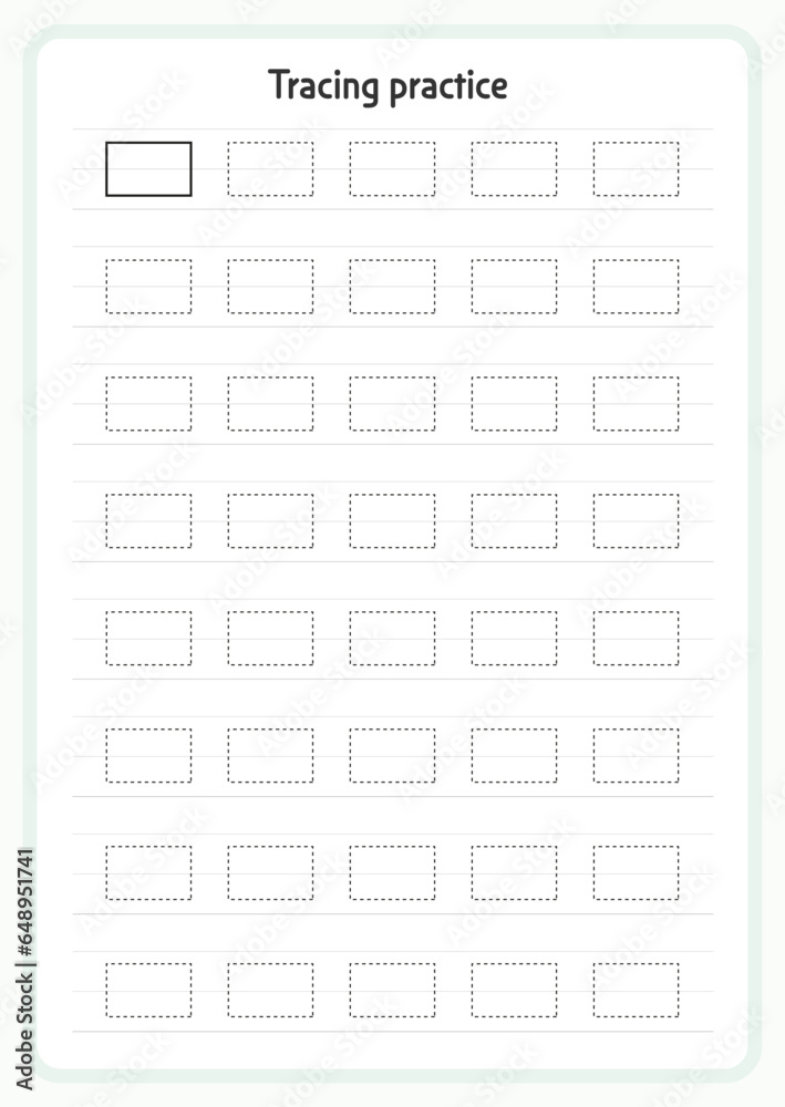 Basic Tracing for kids. Preschool tracing worksheet for handwriting ...