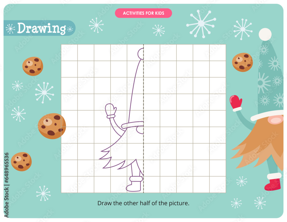 Christmas activities for kids. Finish the picture – Christmas Gnome ...