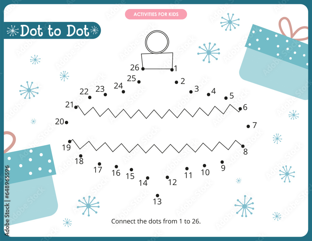 Christmas activities for kids. Dot to dot game – Christmas Decoration ...